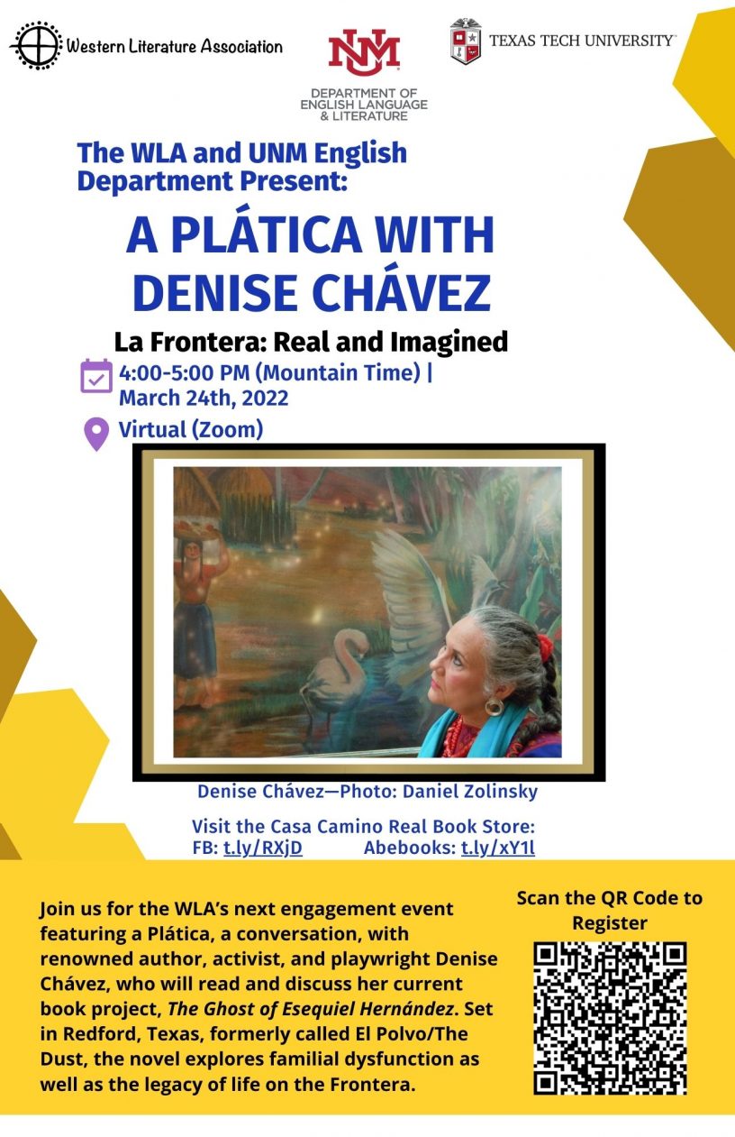 Join Us for Conversation with Author, Denis Chávez – English News & Notes